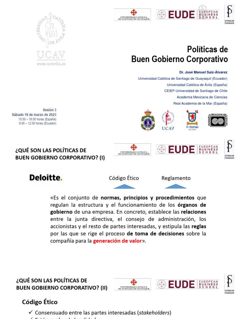 Sesión 3 UCSG-EUDE Gobierno Corporativo (18 de Marzo de 2023) PDF | PDF | Cooperativa | Junta ...