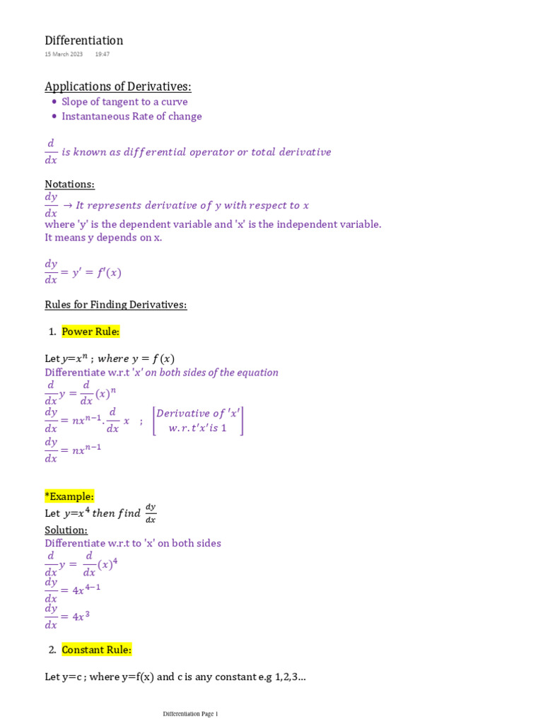 Differentiation Pdf Derivative Trigonometric Functions