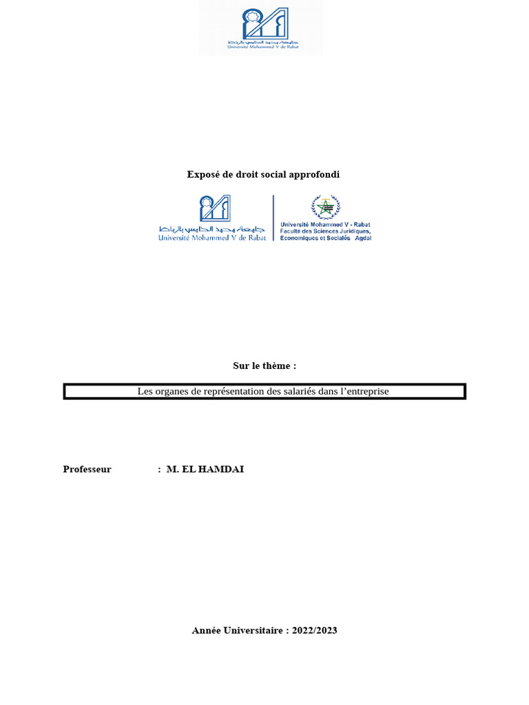 Représentation des salariés en entreprise | PDF | Business | Convention ...