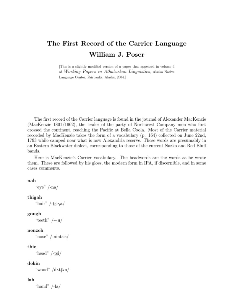 The First Record of The Carrier Language | PDF | Symbols | Human ...