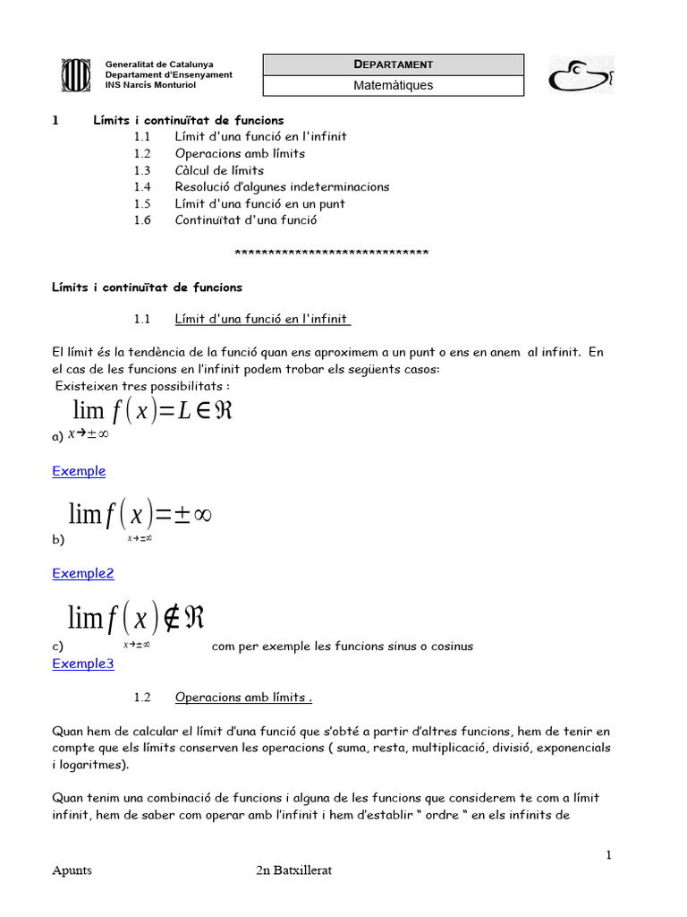 Apunts Tema 1limits | PDF