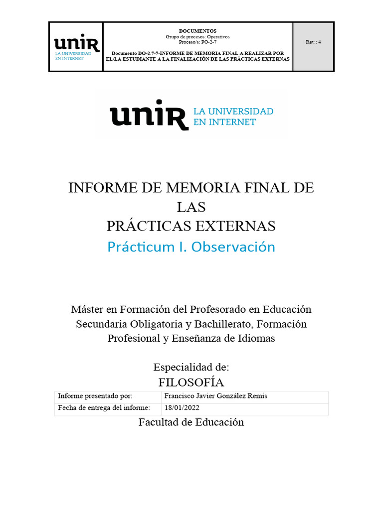 Practicum I | PDF | Aprendizaje | Evaluación