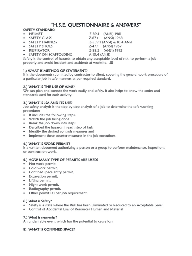 Safety Questions & Answers 101 | Download Free PDF | Combustion | Fires