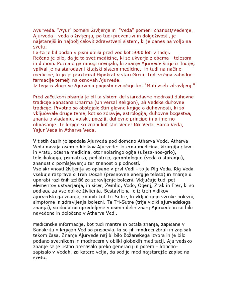 Zgodovina Ayurvede | PDF