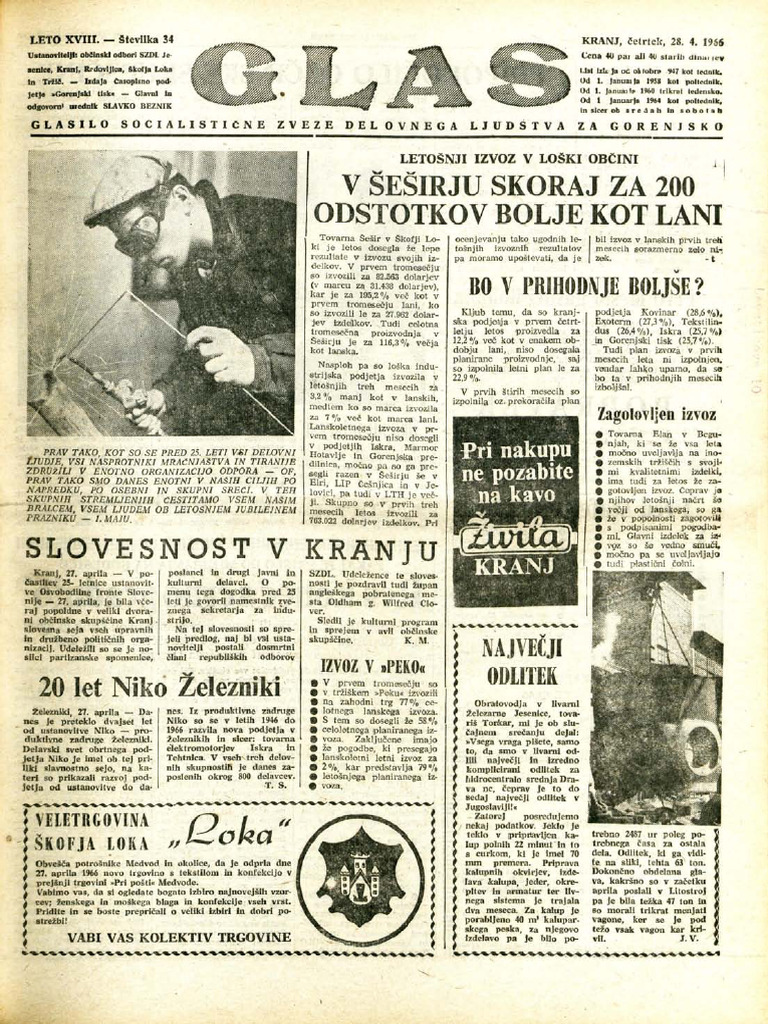 Gorenjski Glas - 1966 - 34 - L | PDF