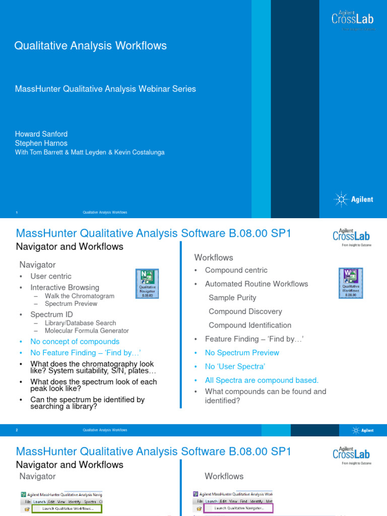 Webinar 4 MassHunter Qualitative Analysis Workflows | PDF | Gas ...