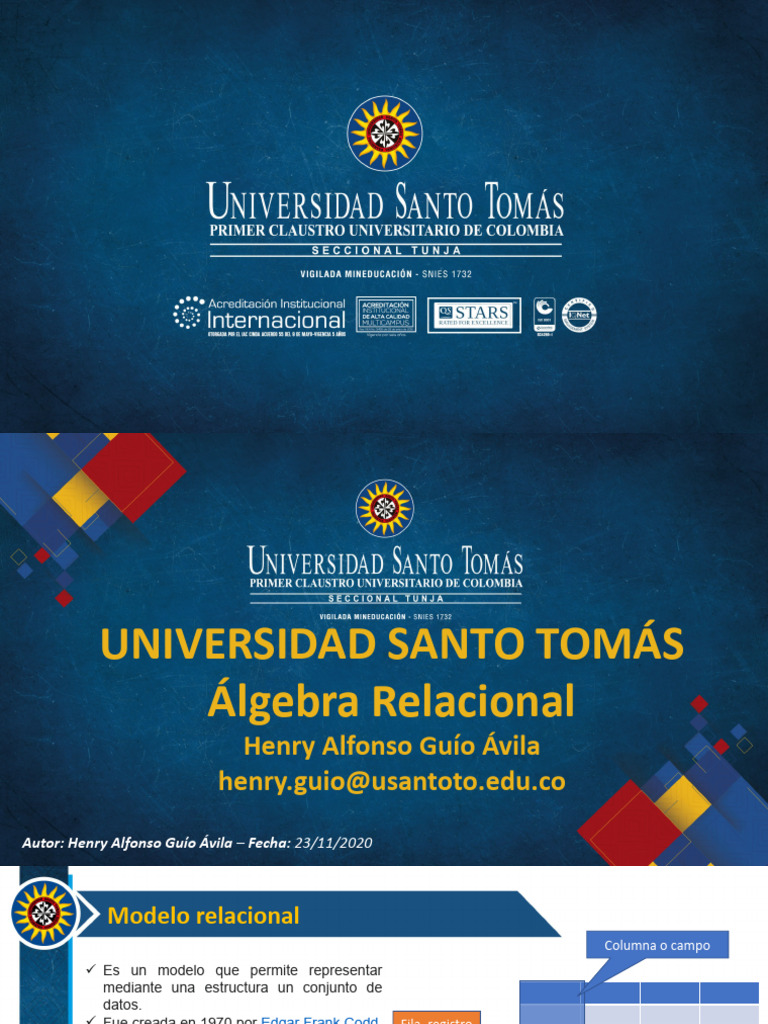 Algebra Relacional | PDF | Modelo relacional | Bases de datos