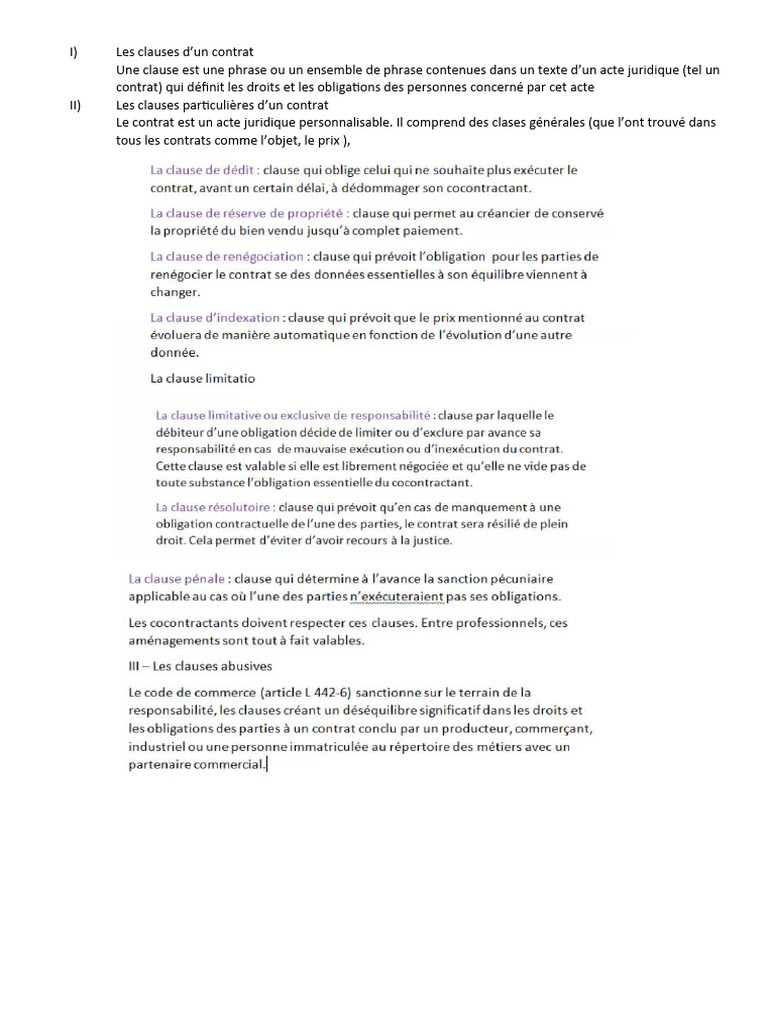 Analyse des clauses d'un contrat | PDF | Finance et gestion monétaire ...