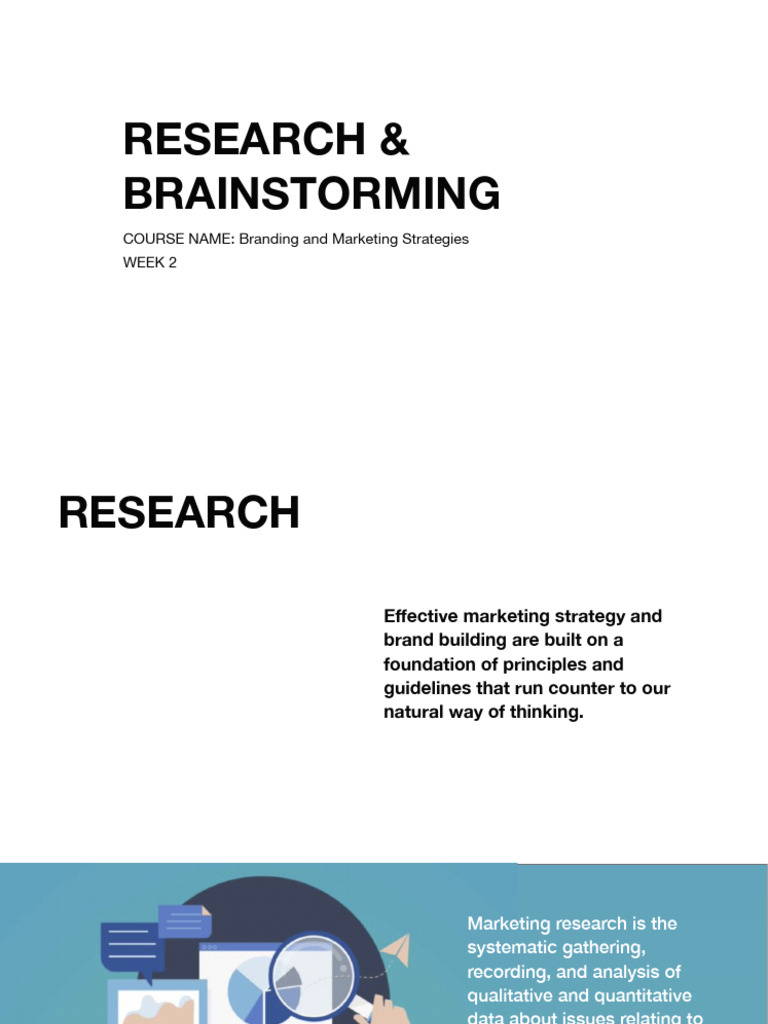 Week 2 - RESEARCH AND BRAINSTORMING | PDF | Marketing | Marketing Research
