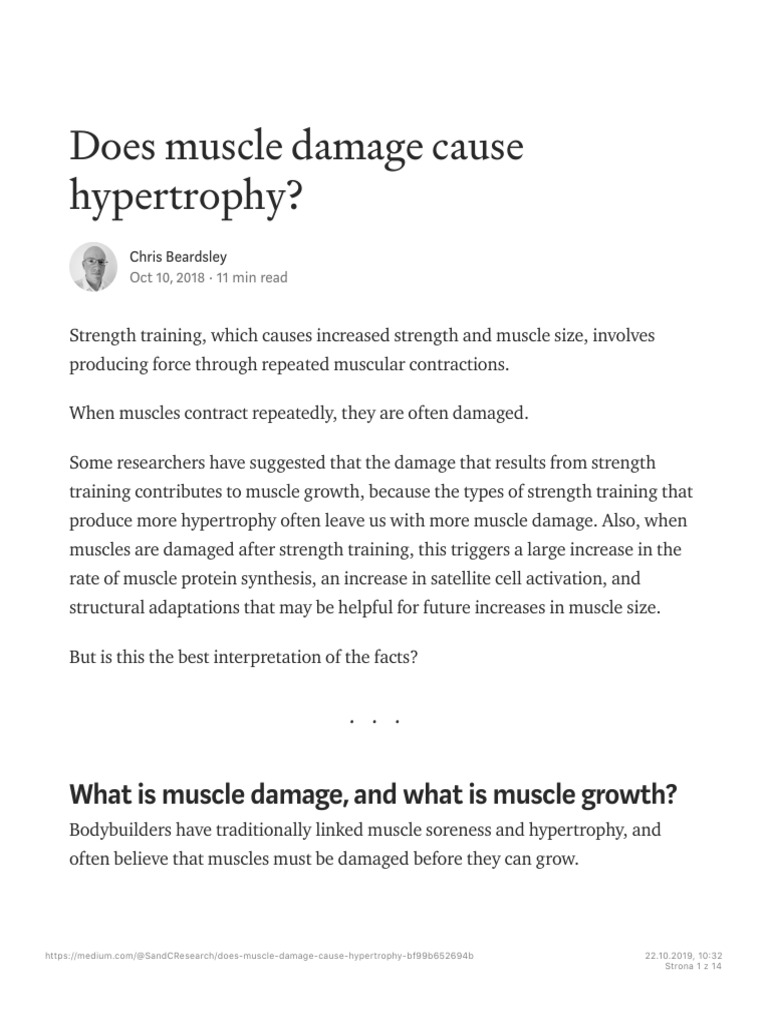Muscle Damage and Hypertrophy Explained | PDF | Muscle Hypertrophy ...