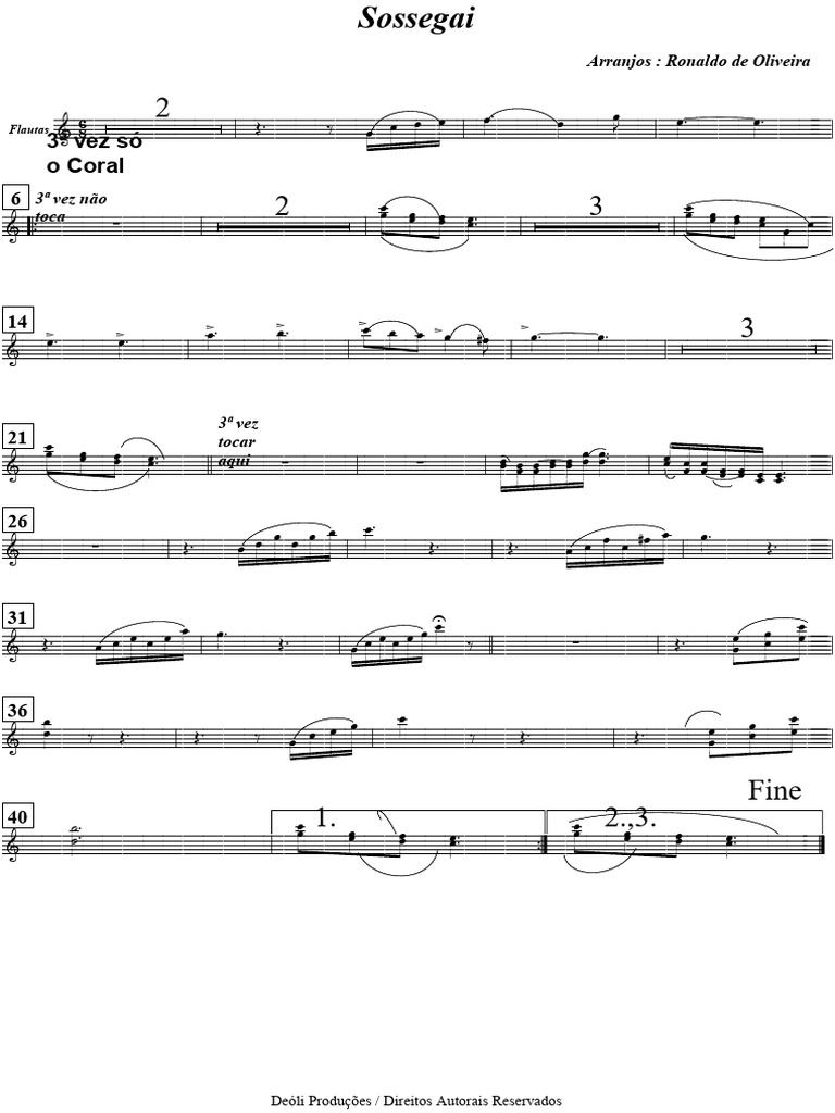 Sossegai - Flautas | PDF