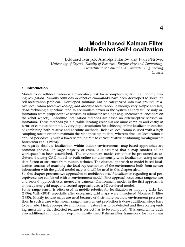 Model Based Kalman Filter Mobil - Edouard Ivanjko | PDF | Computer ...