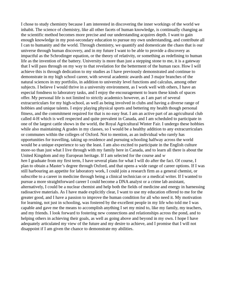 Personal Statement Brainstorming | PDF | Science | Cognition