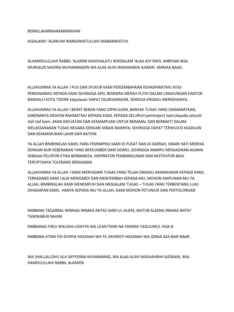 Doa Upacara Hari Senin | PDF