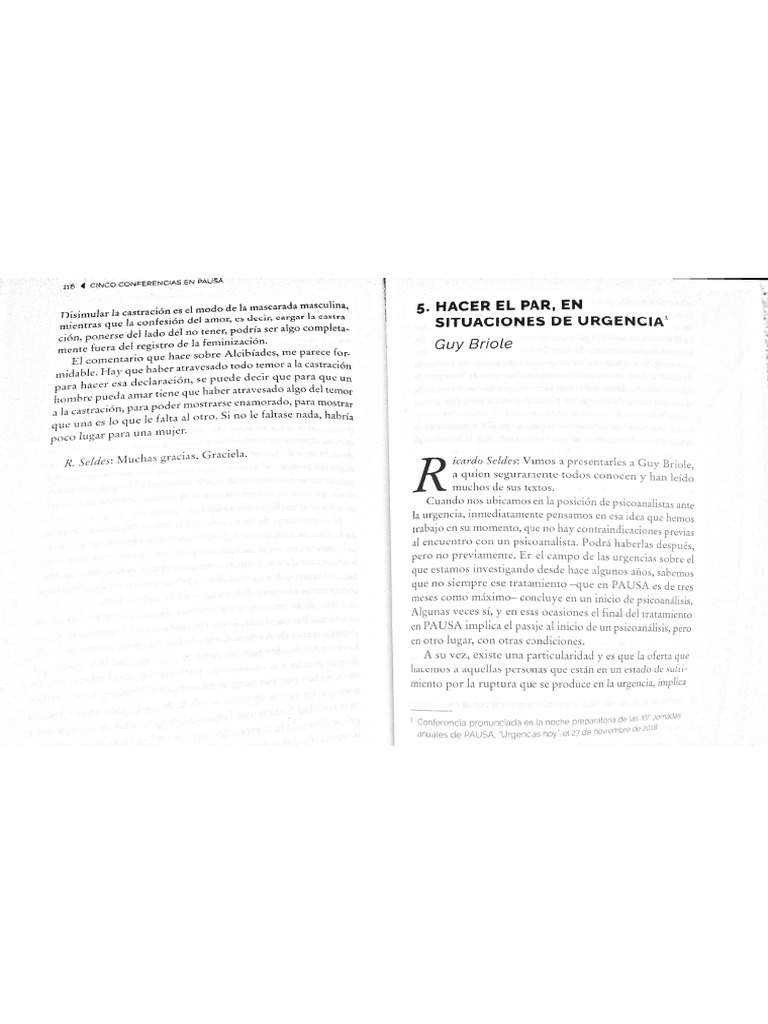 Briole, G., Hacer El Par, en Situaciones de Urgencia. Cinco ...