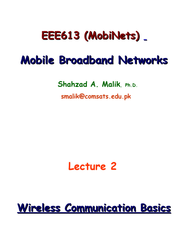 Wirelesscomm - MBN - Lec2 | PDF | Modulation | Antenna (Radio)