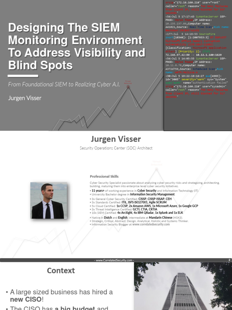 Designing The SIEM Monitoring Environmentv1.0 | PDF | Threat (Computer ...