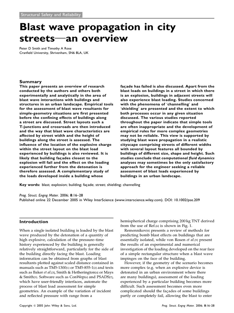 Progress Structural Eng Maths - 2005 - Smith - Blast Wave Propagation ... Progress Structural Eng Maths - 2005 - Smith - Blast Wave Propagation ...
