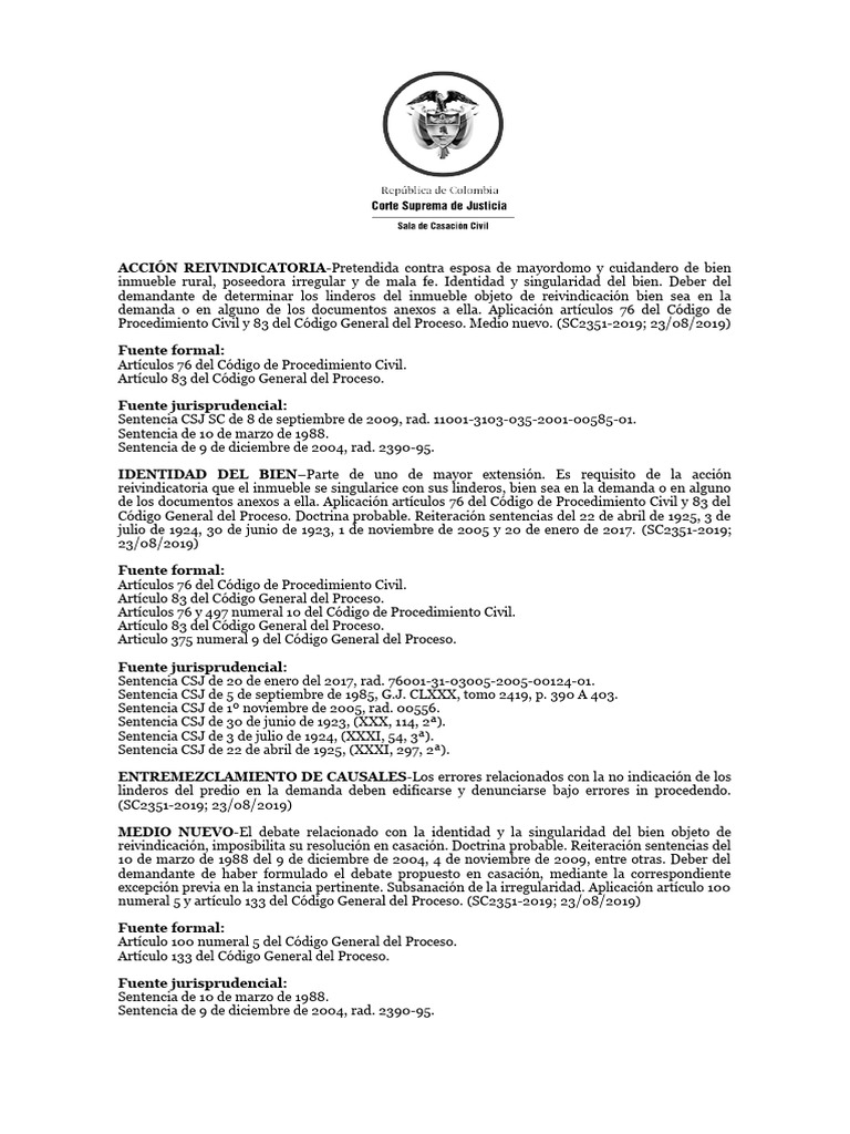 SC2351-2019 (2012-00139-01) | PDF | Sentencia (ley) | Caso de ley