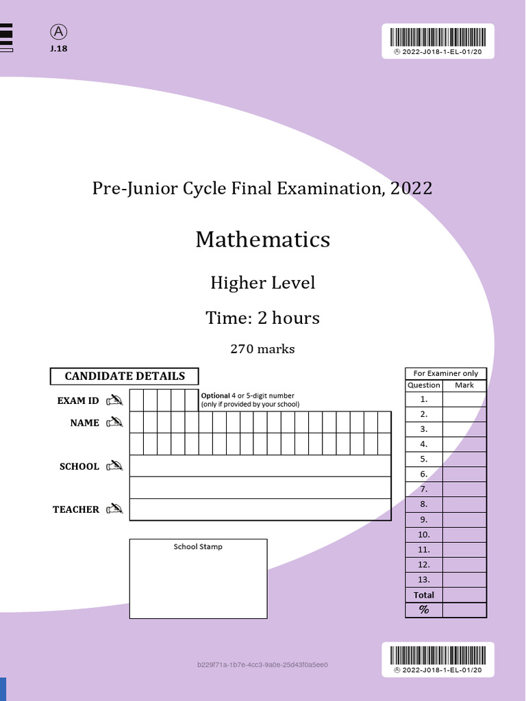 2022 JC Maths - H - Option A | PDF