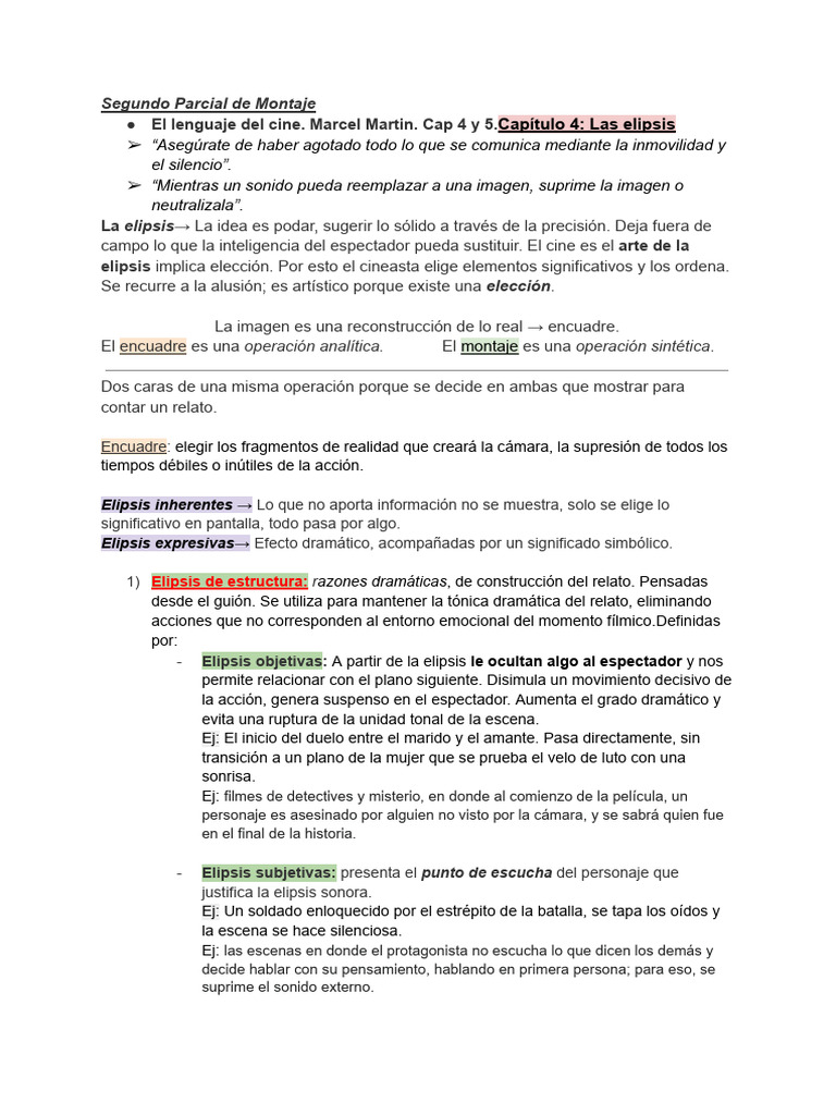 Elipsis y Transiciones en el Cine | PDF | Ritmo