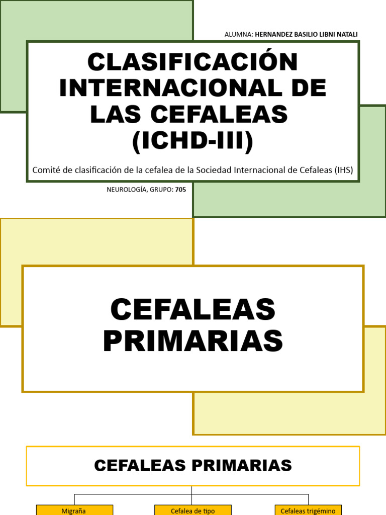 Clasificación Internacional de Las Cefaleas (Ichd-III) | PDF | Migraña | Lesión cerebral traumática