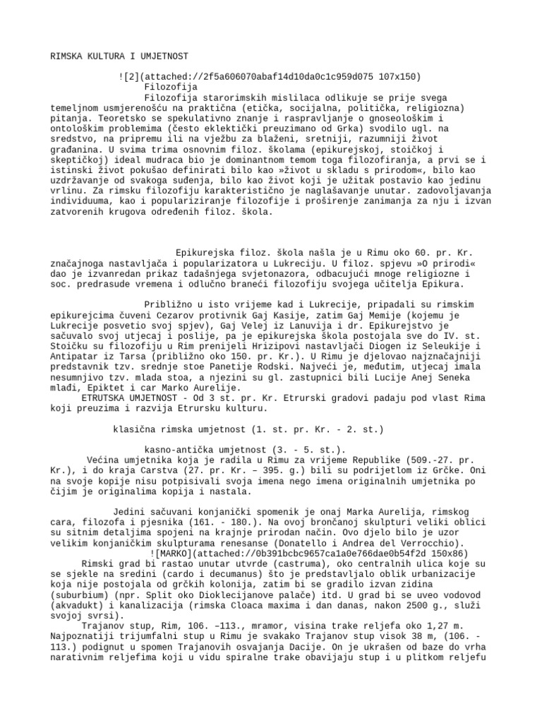Rimska Kultura I Umjetnost | PDF