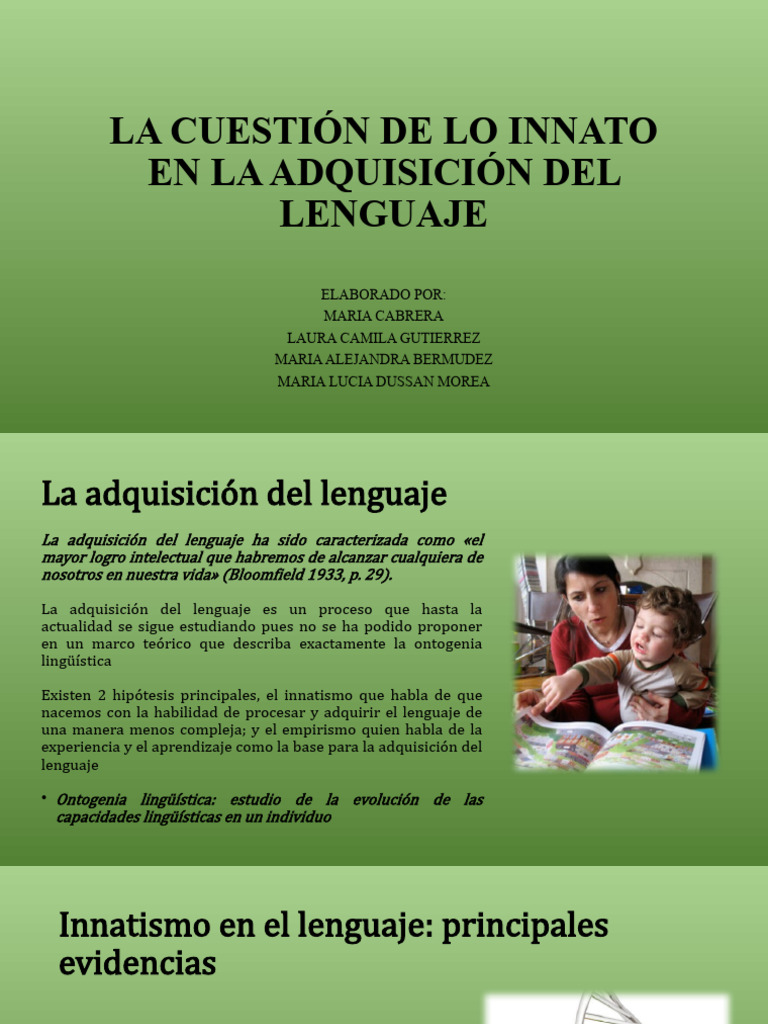 Teoria Innatista | PDF | Aprendizaje | Aquisición de idioma