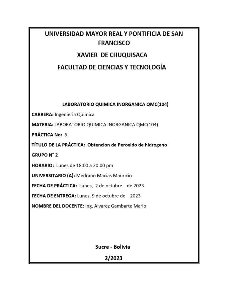 Practica 7 de Lab Quimica Inorganica | PDF