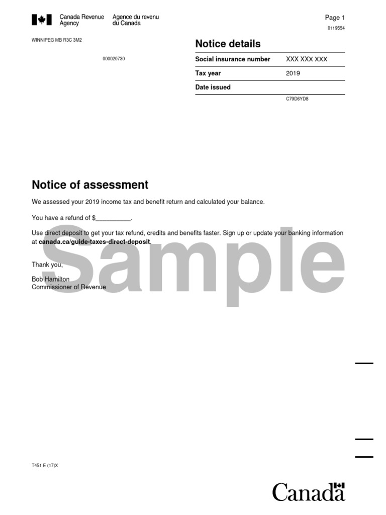 Noa Notice of Assessment Sample | PDF