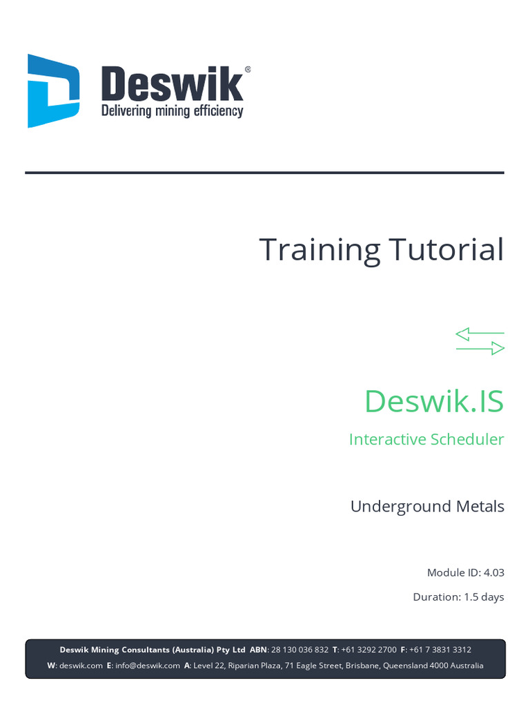 4 03 Deswik Is For Ugm Tutorial Pdf Computer Aided Design
