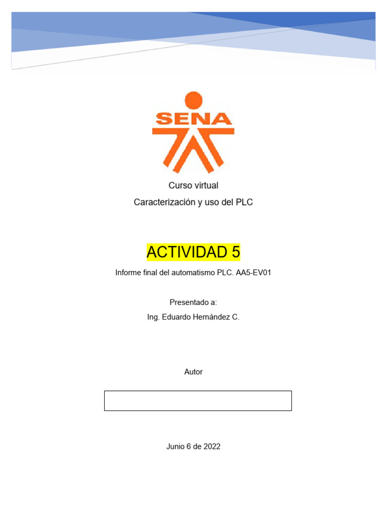 Informe Final Automatización PLC | PDF | Controlador lógico programable | Electricidad