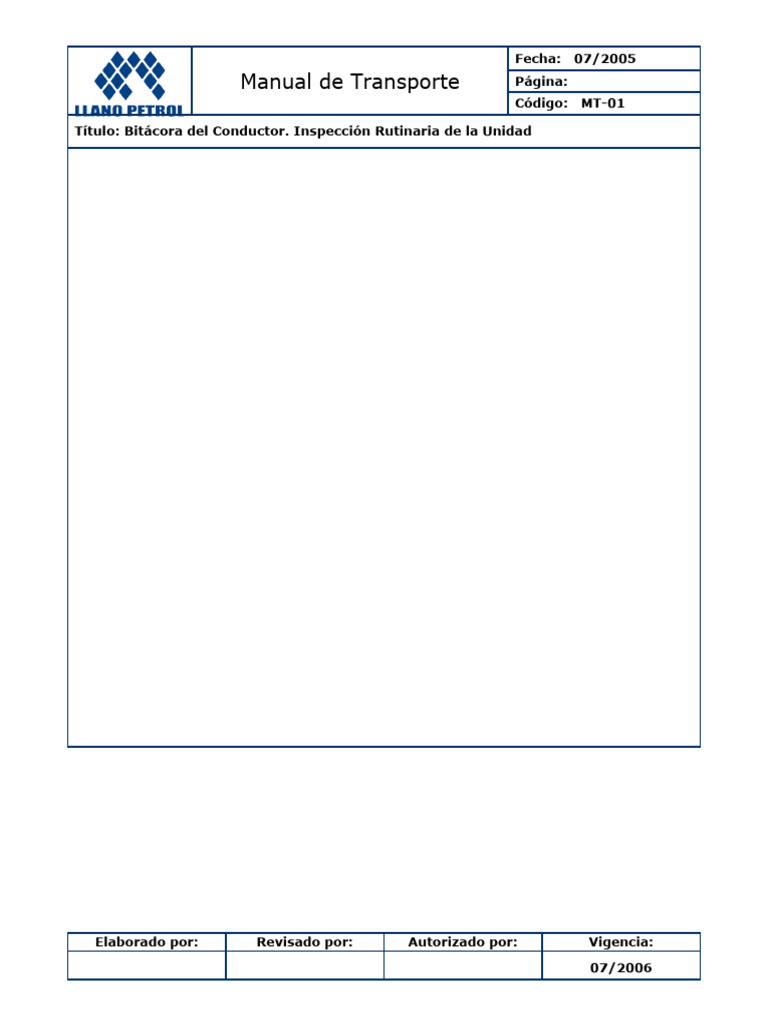 Formato Transporte Final | PDF | Vehículos de ruedas | Vehículos