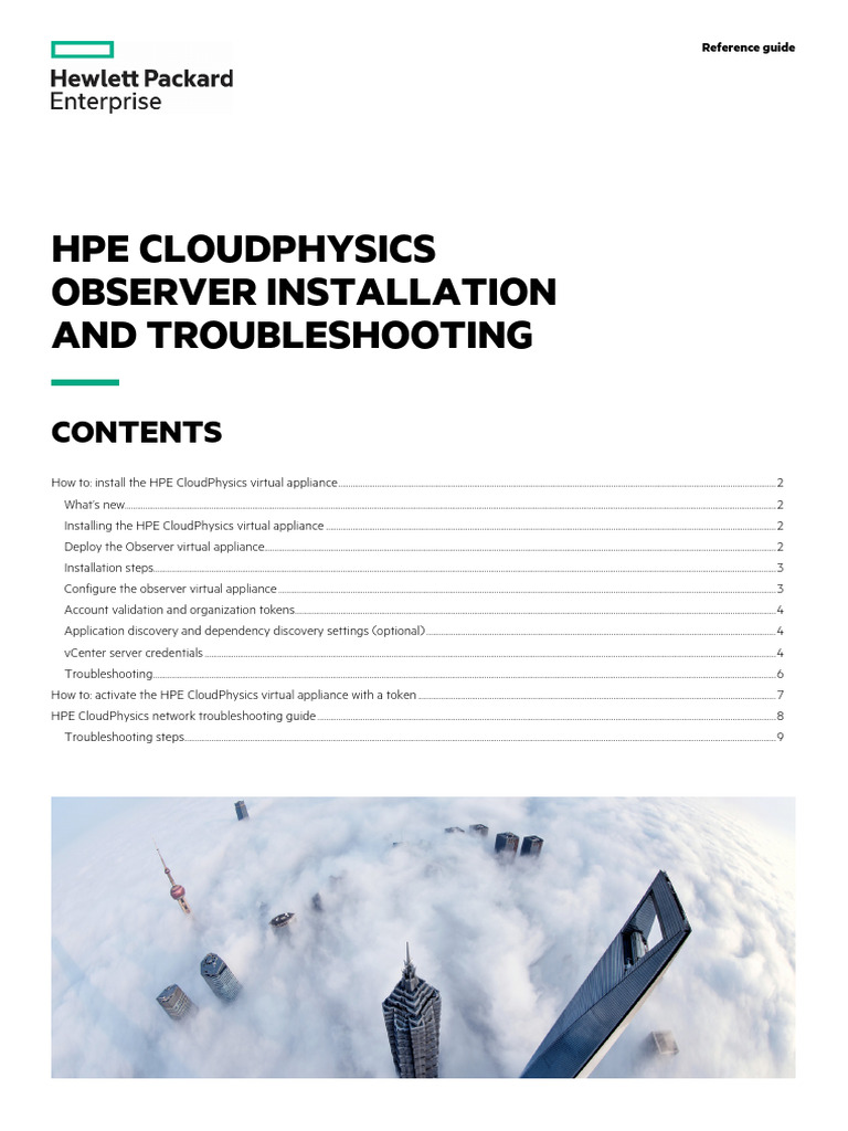 HPE CloudPhysics Observer Installation and Troubleshooting Reference Guide-A50006260enw | PDF ...