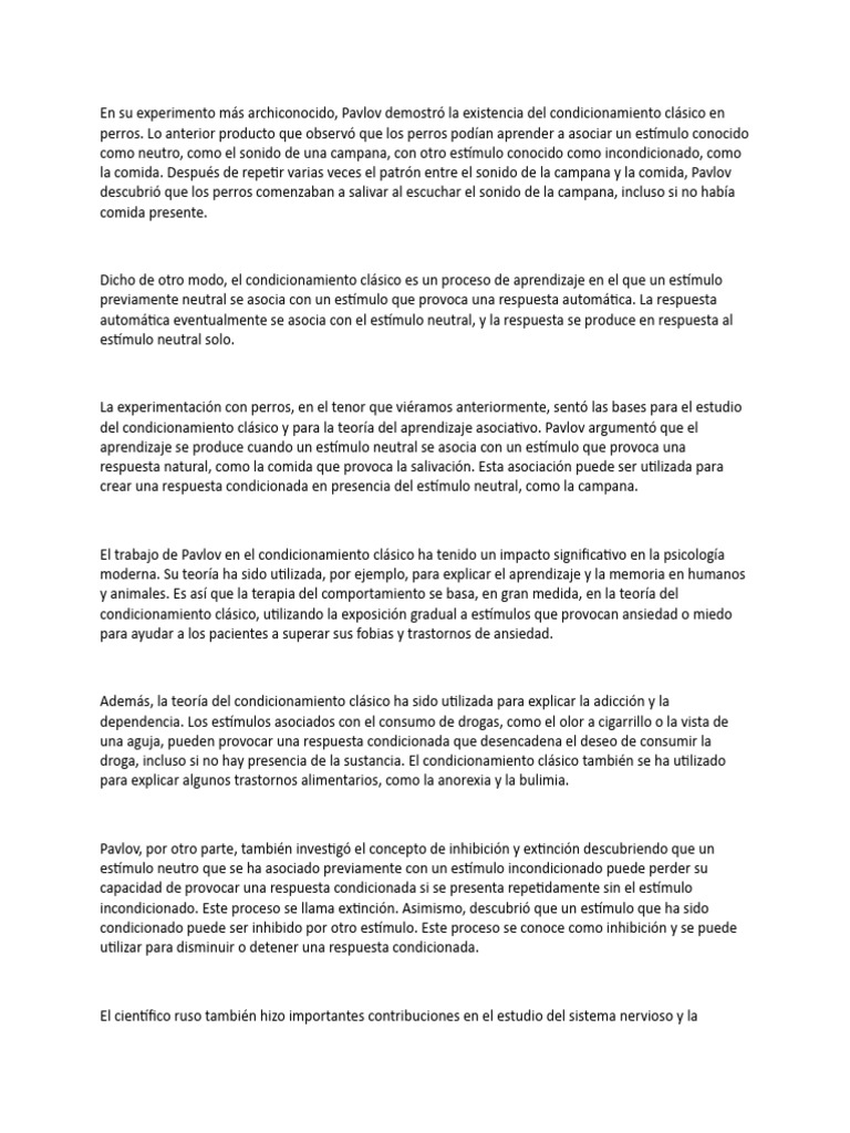 Ivan Pavlov | PDF | Sicología | Conceptos psicologicos