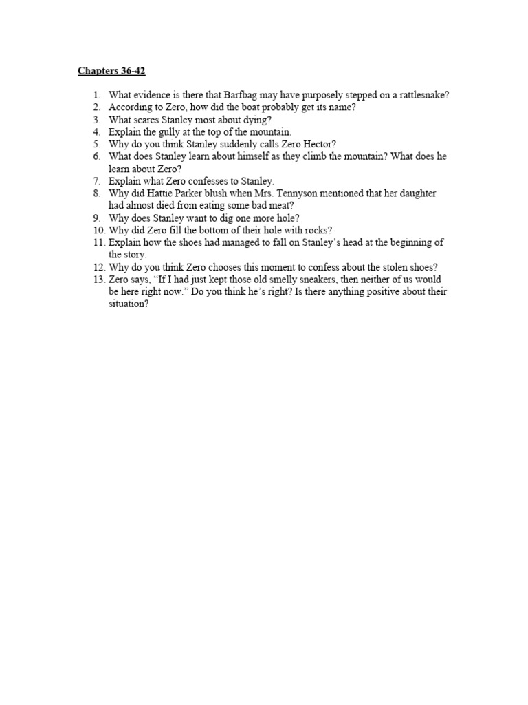 Insights from Holes Chapters 36-42 | PDF
