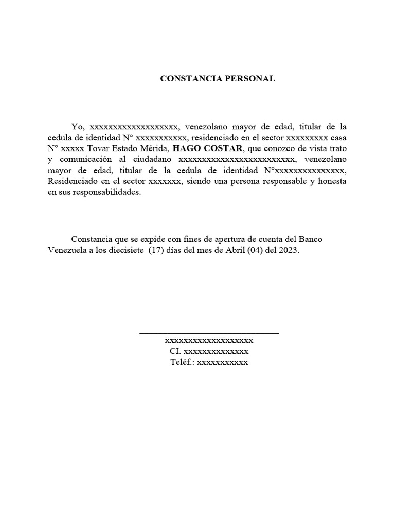 Constancia Personal | PDF