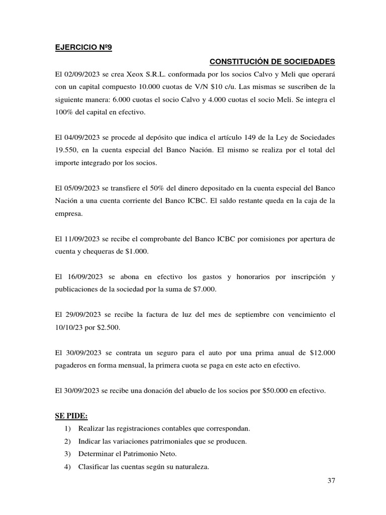 Ejercicios 9 A 15 Contabilidad Basica - 1 | PDF | Bancos | Contabilidad