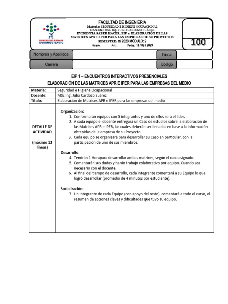 A1 Caso Ejemplo - Construcción de Matriz Apr, Matriz Iper | PDF ... A1 Caso Ejemplo - Construcción de Matriz Apr, Matriz Iper | PDF ...