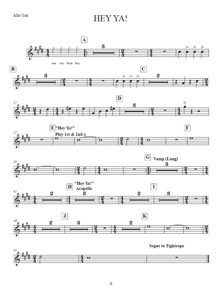 Hey Ya! - Alto Sax | PDF