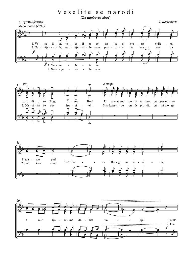 Veselite Se Narodi Z. Kamenjarin | PDF