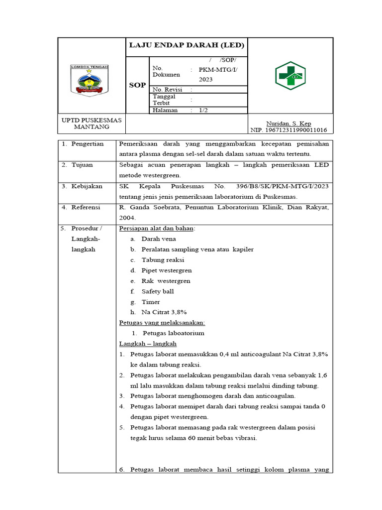 Sop Led Westergreen | PDF