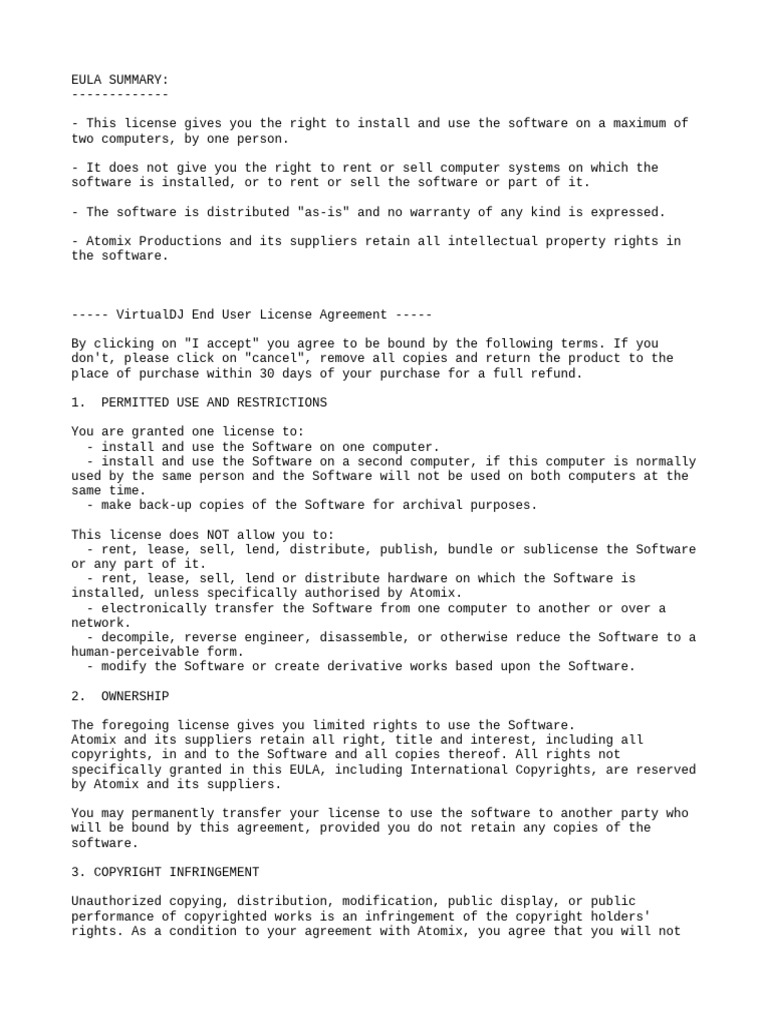 Eula | PDF | License | Copyright
