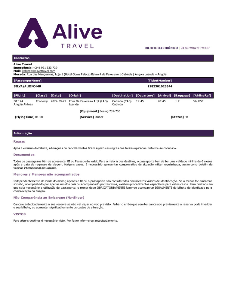 Bilhete Passagem | PDF