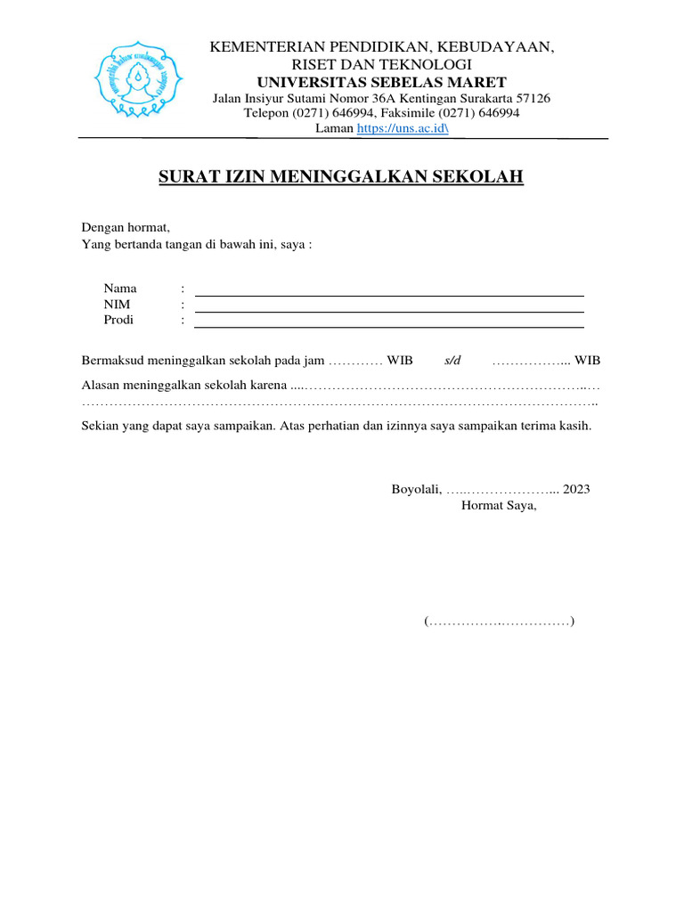 Template Surat Izin PLP | PDF