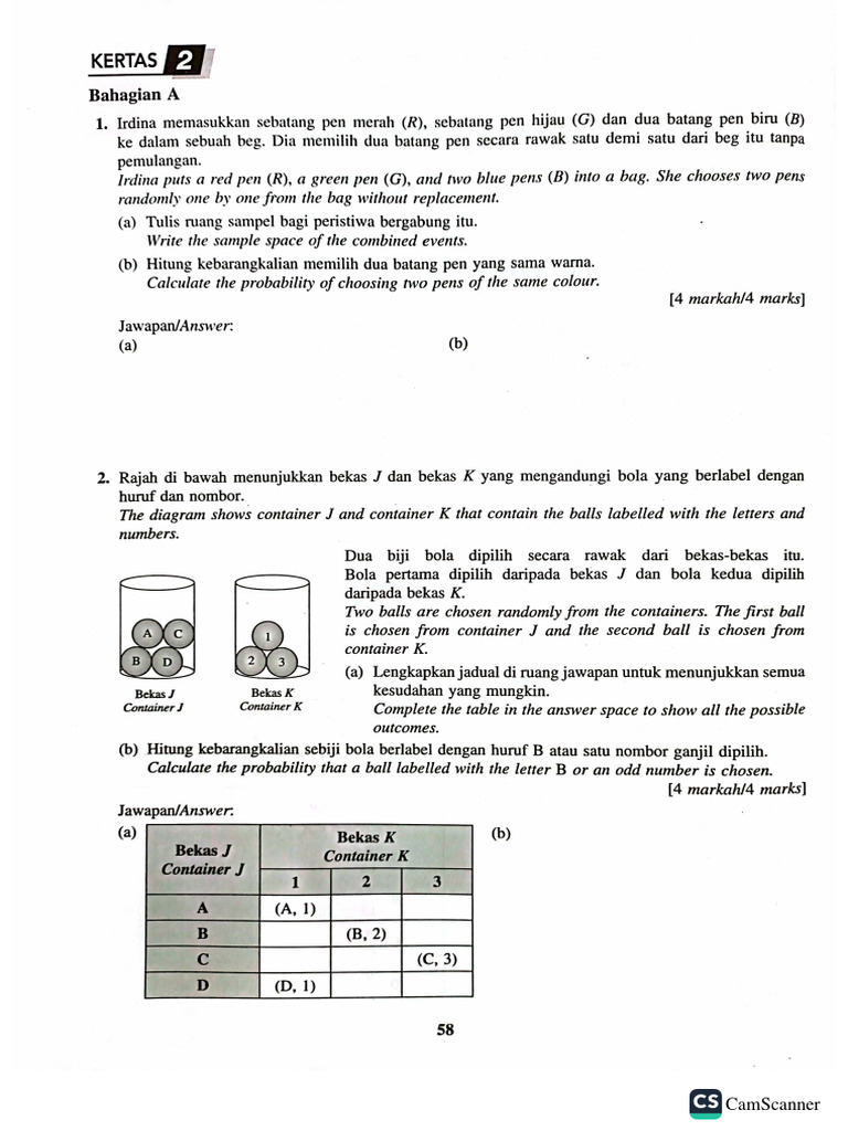 Form 4 Math Probability | PDF Form 4 Math Probability | PDF