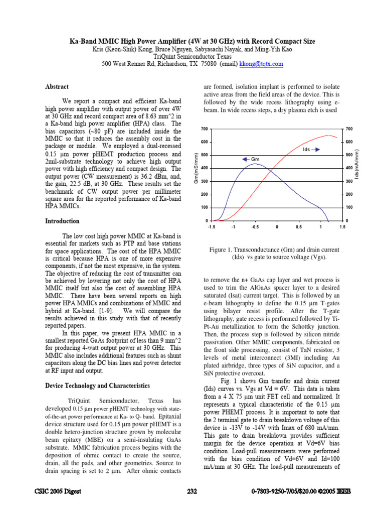 Compact Ka-Band HPA MMIC Design | PDF | Field Effect Transistor | Amplifier