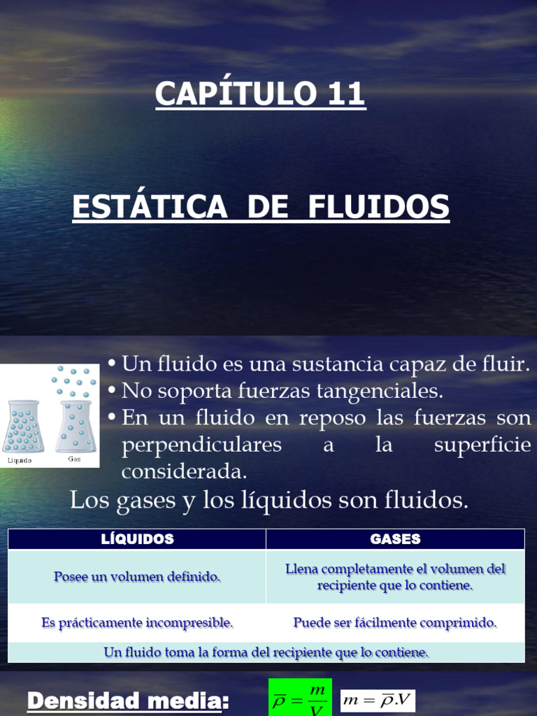 11- Estática de los fluidos | PDF | Pascal (Unidad) | Materiales