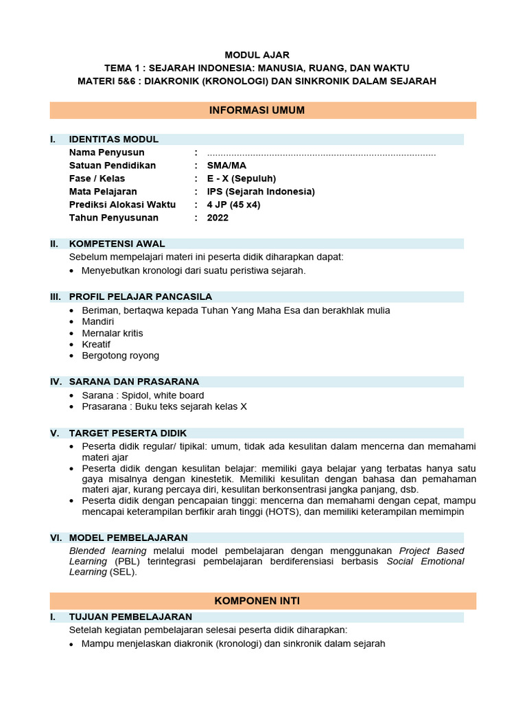 Diakronik dan Sinkronik dalam Sejarah | PDF