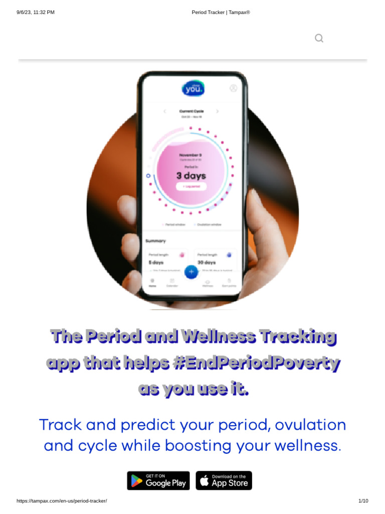 Period Tracker - Tampax® | PDF | Menstrual Cycle | Sexual Reproduction